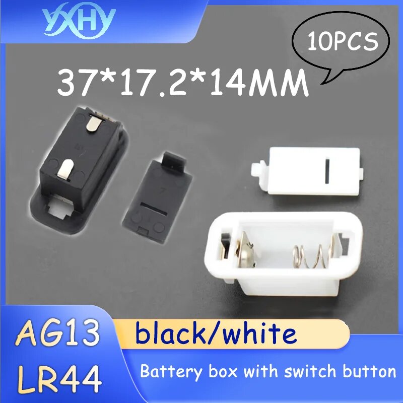Кейс для батареек AG13/LR44, черный, 10шт