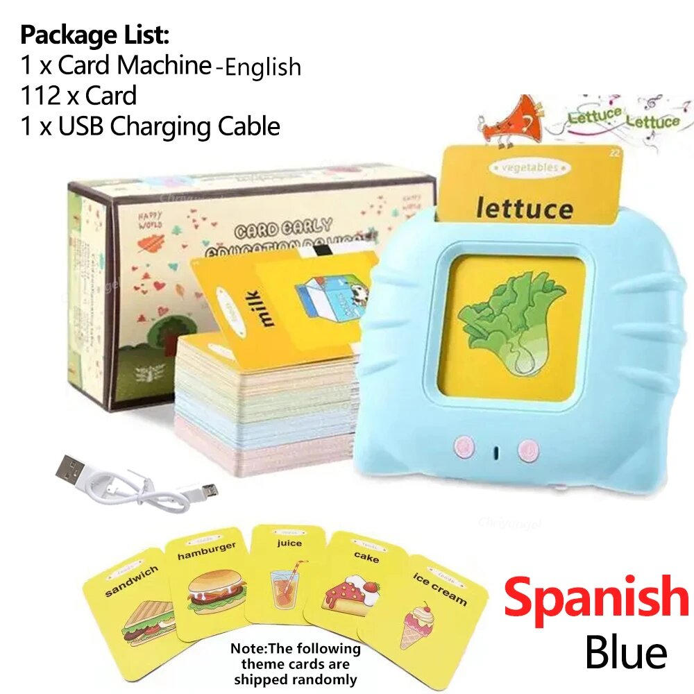 Обучающая машина Chriyungel для изучения языков 3+ Cat--Spanish-Blue