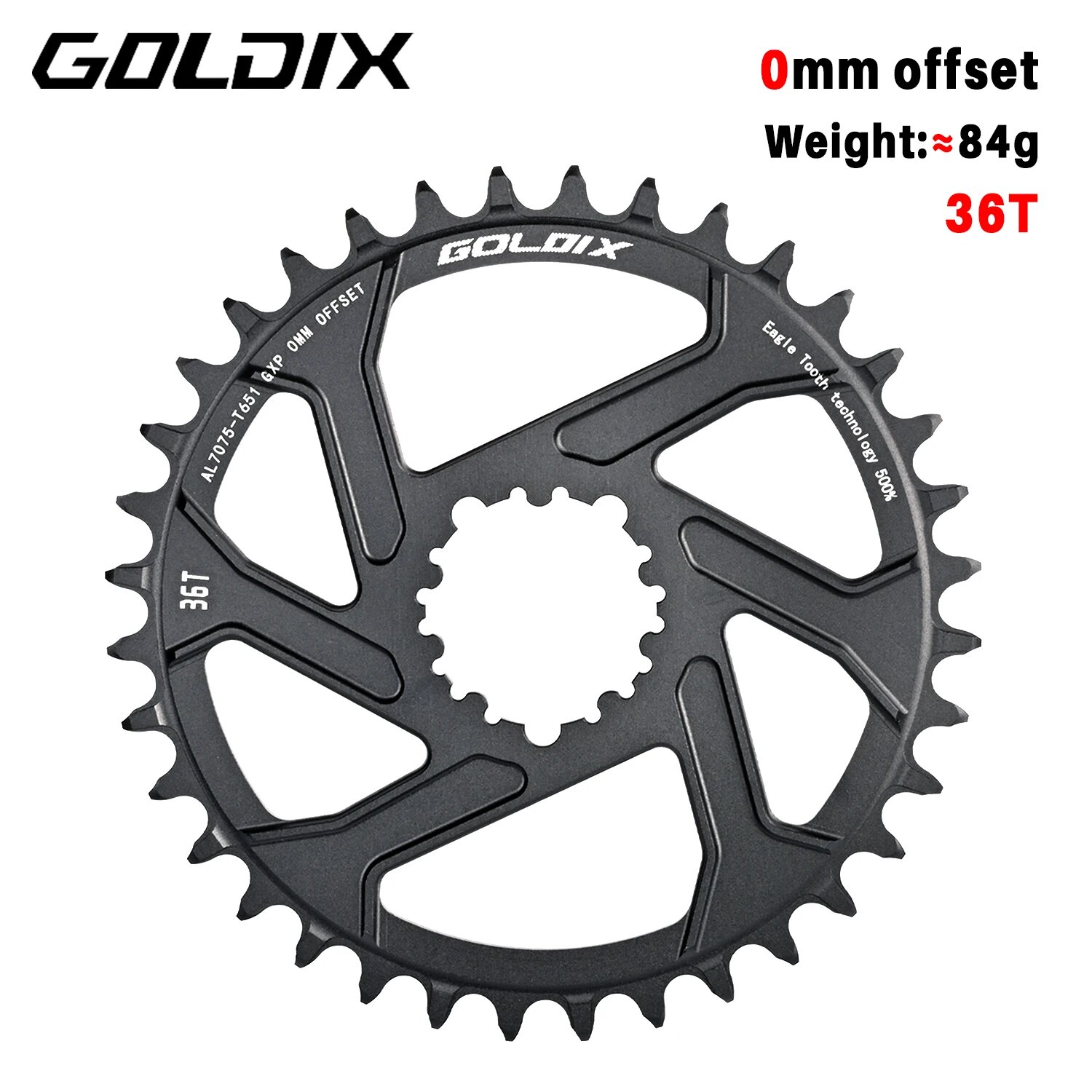 GOLDIX Ультралегкий цепной кронштейн 0/3/6 мм 30/32/34/36/38T 3 болт 0mm offset 36T