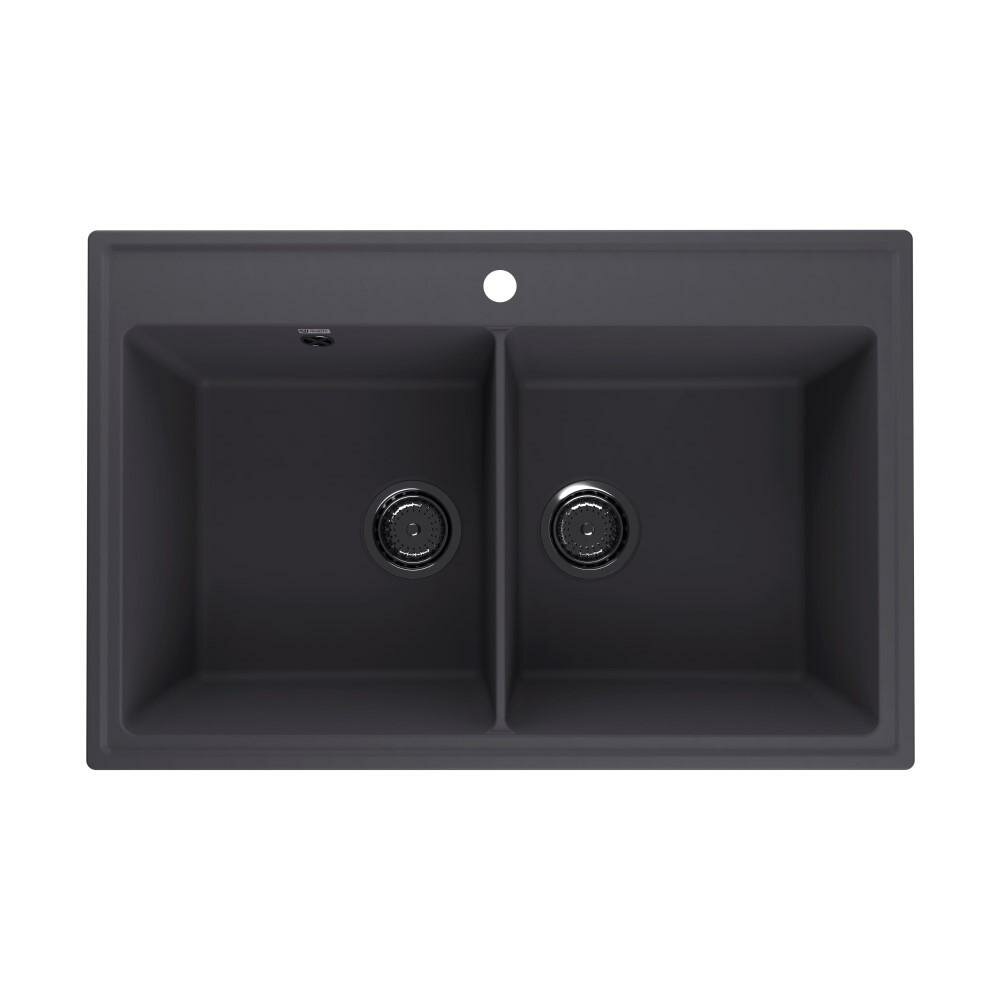 Мойка для кухни Ulgran Quartz 78х51 Ruma 780-08 космос, 2 чаши, кварцевый композит