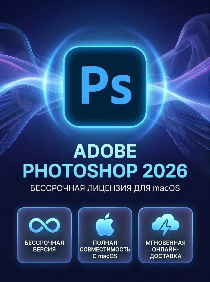 Adobe Photoshop 2026 на Mac. Файл для скачивания Адоб Фотошоп для Мак, Бессрочное