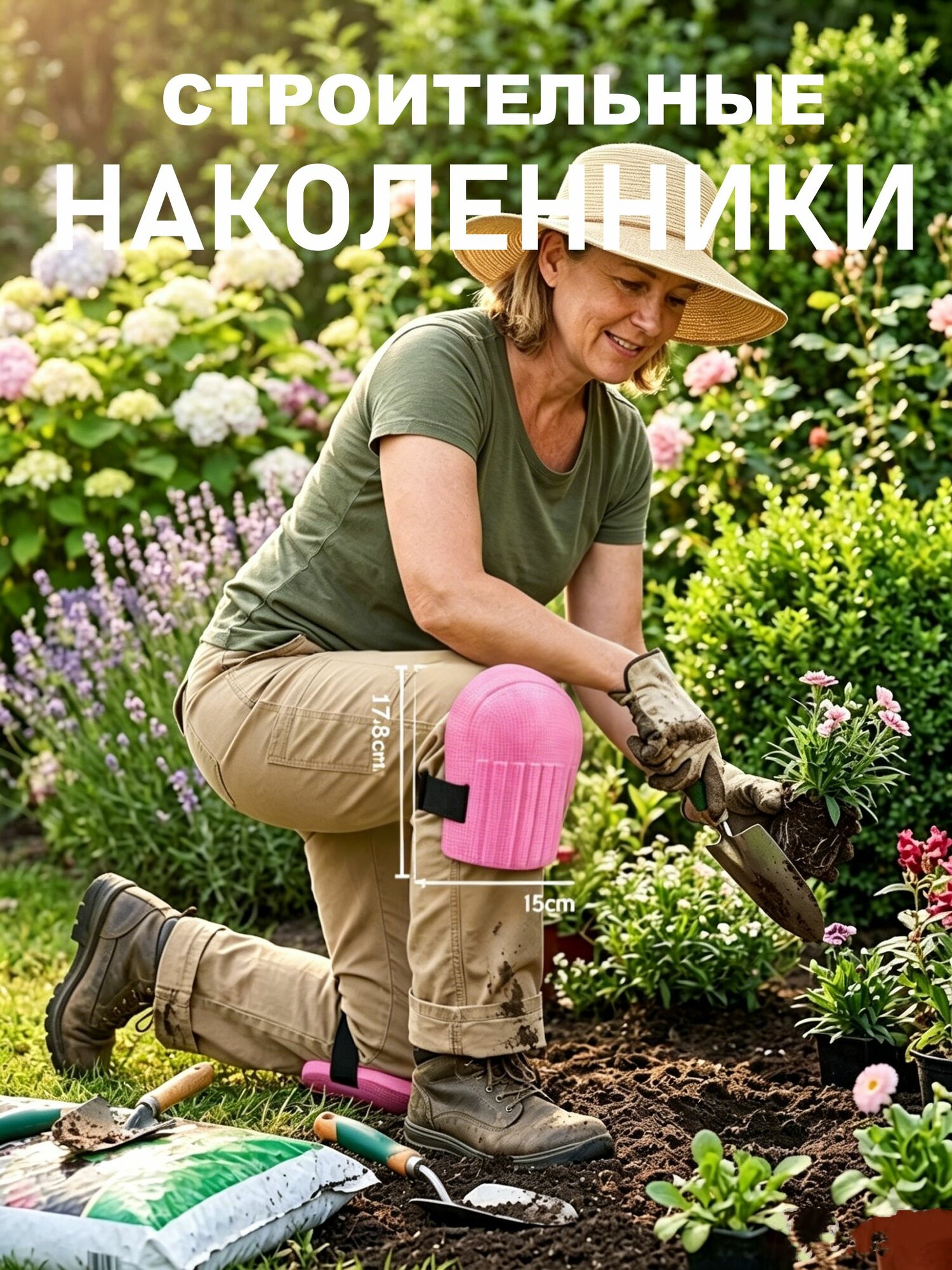 1 пара Наколенники садовые строительные универсальные, Защита коленного сустава