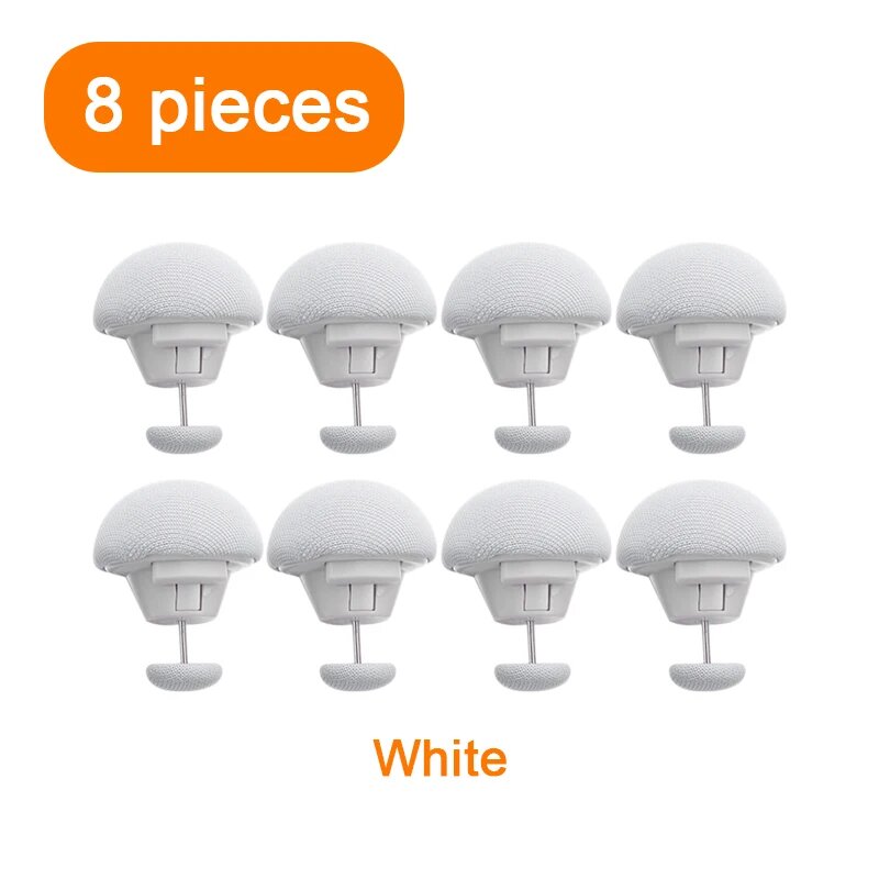 Держатели для одеял грибной дизайн Белый, 8pcs White