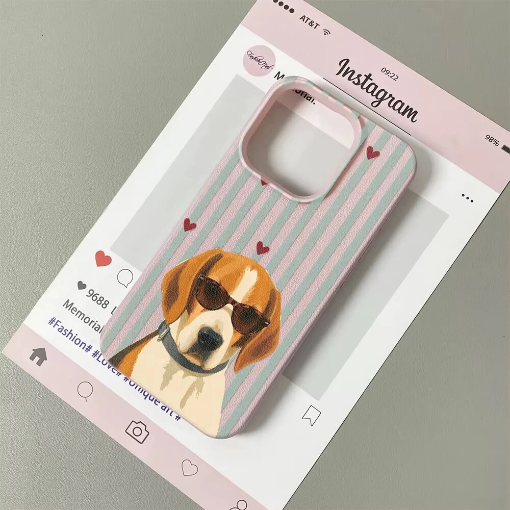 Чехол для телефона с рисунком собаки биглей и узором под личи для iPhone 17 iPhone17, Pink-YYDSW6500