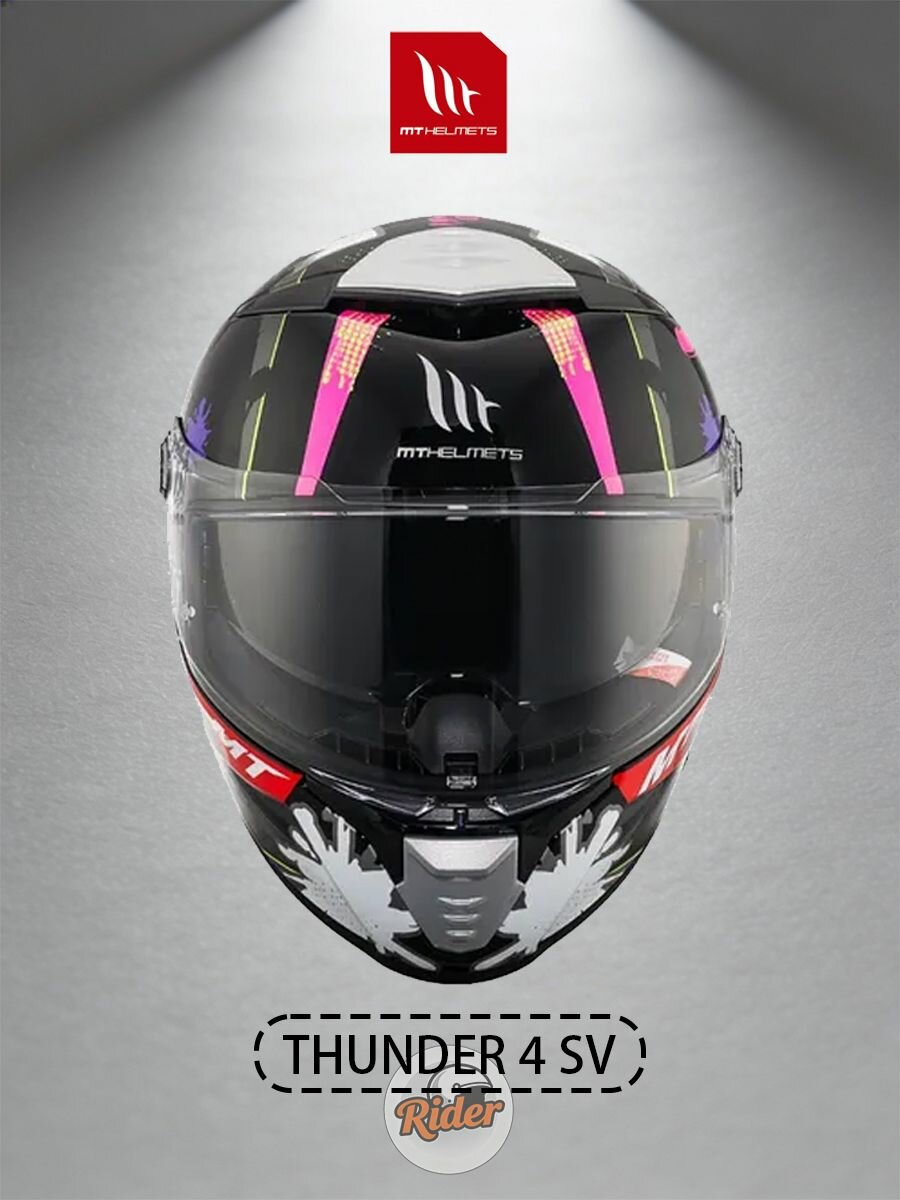 MT HELMETS Мотошлем, цвет: черный, фуксия, размер: XL