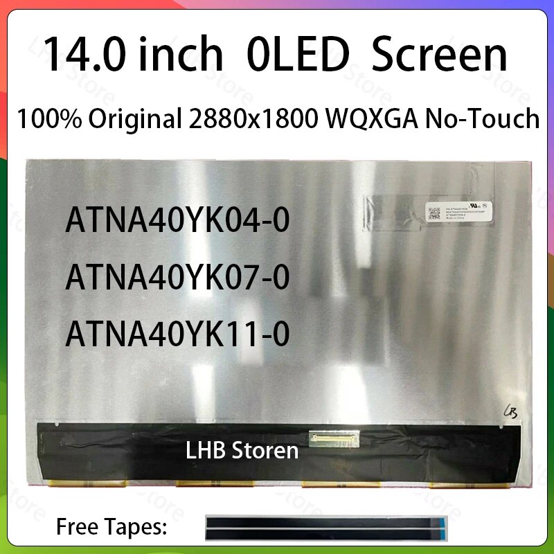 14-дюймовый OLED LCD-экран ATNA40YK04-0 ATNA40YK07-0 ATNA40YK11-0, матричная панель дисплея для замены, 2880x1800, EDP, 40 контактов, 90 Гц, без сенсорного ввода