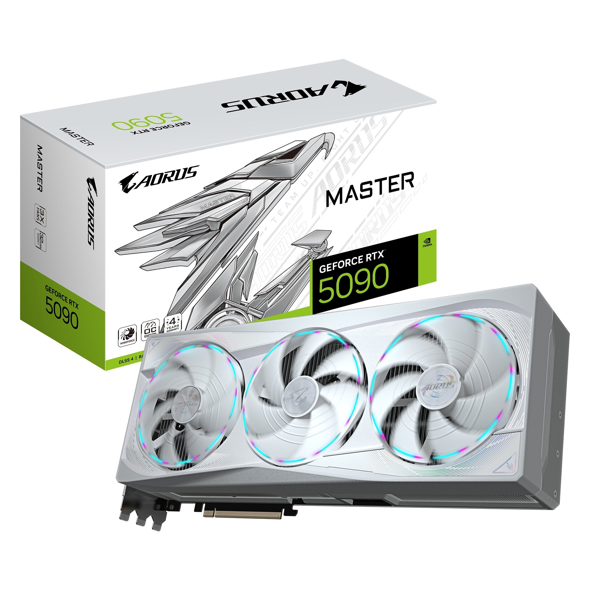 Gigabyte Видеокарта GeForce RTX 5090 AORUS MASTER ICE 32 ГБ (GV-N5090AORUSM ICE-32GD)