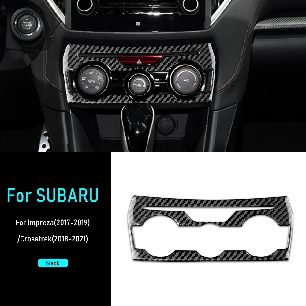 Для Subaru Crosstrek 2018-2023 Impreza 2017 2018 2019 2020 2021 2022 2023 Мягкая наклейка из углеродного волокна Автомобильный центральный объем AC CD