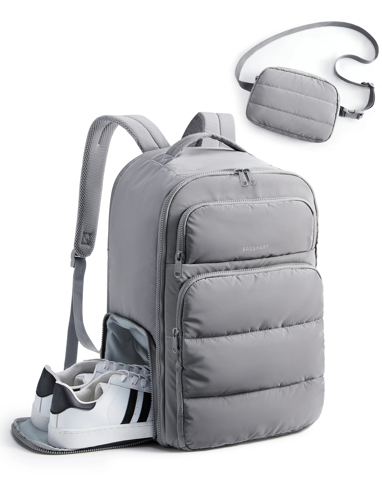 BAGSMART Рюкзак серый для ноутбука 17.3"