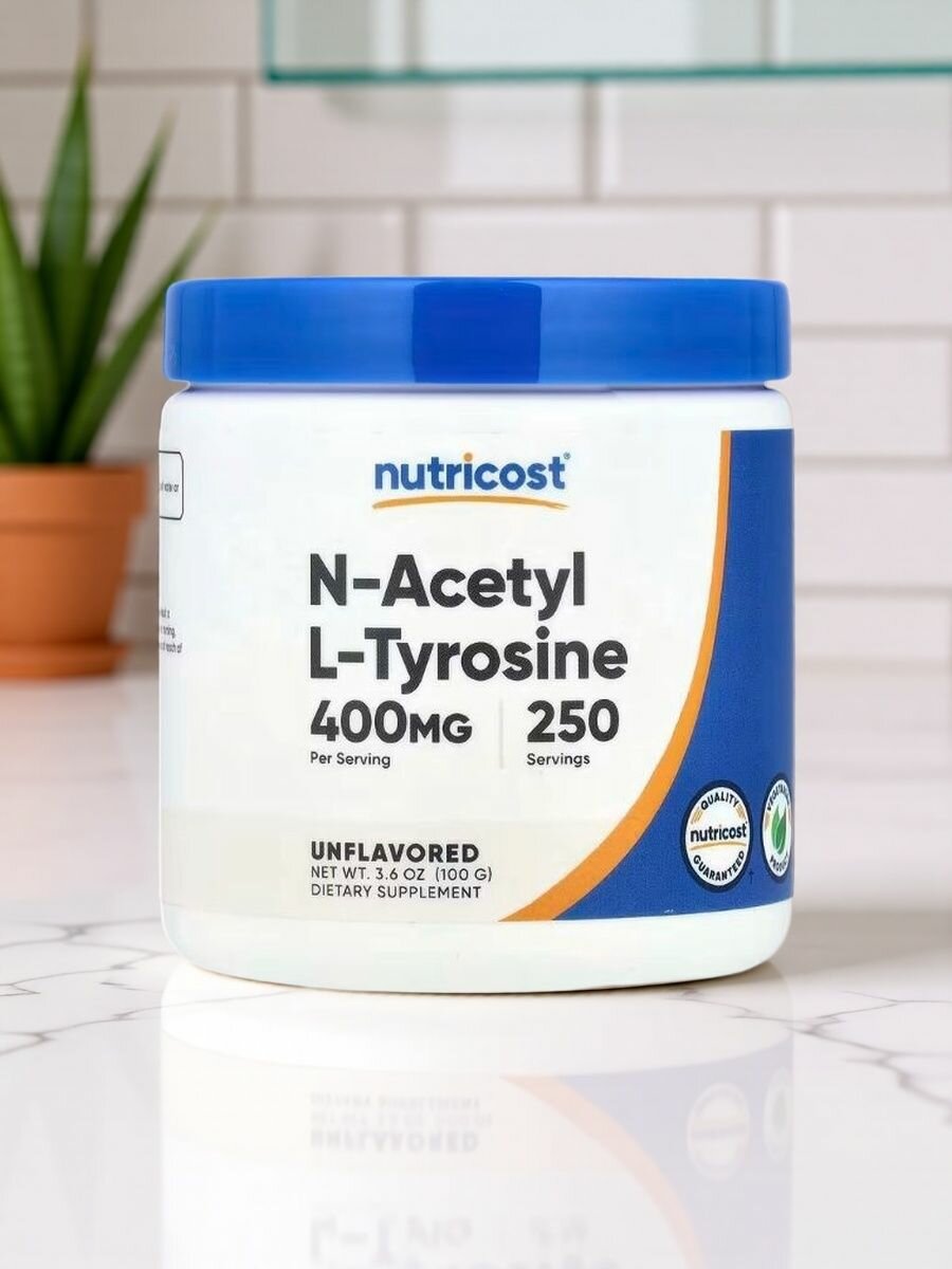 Nutricost, N-ацетил L-тирозин, без добавок, 100 г