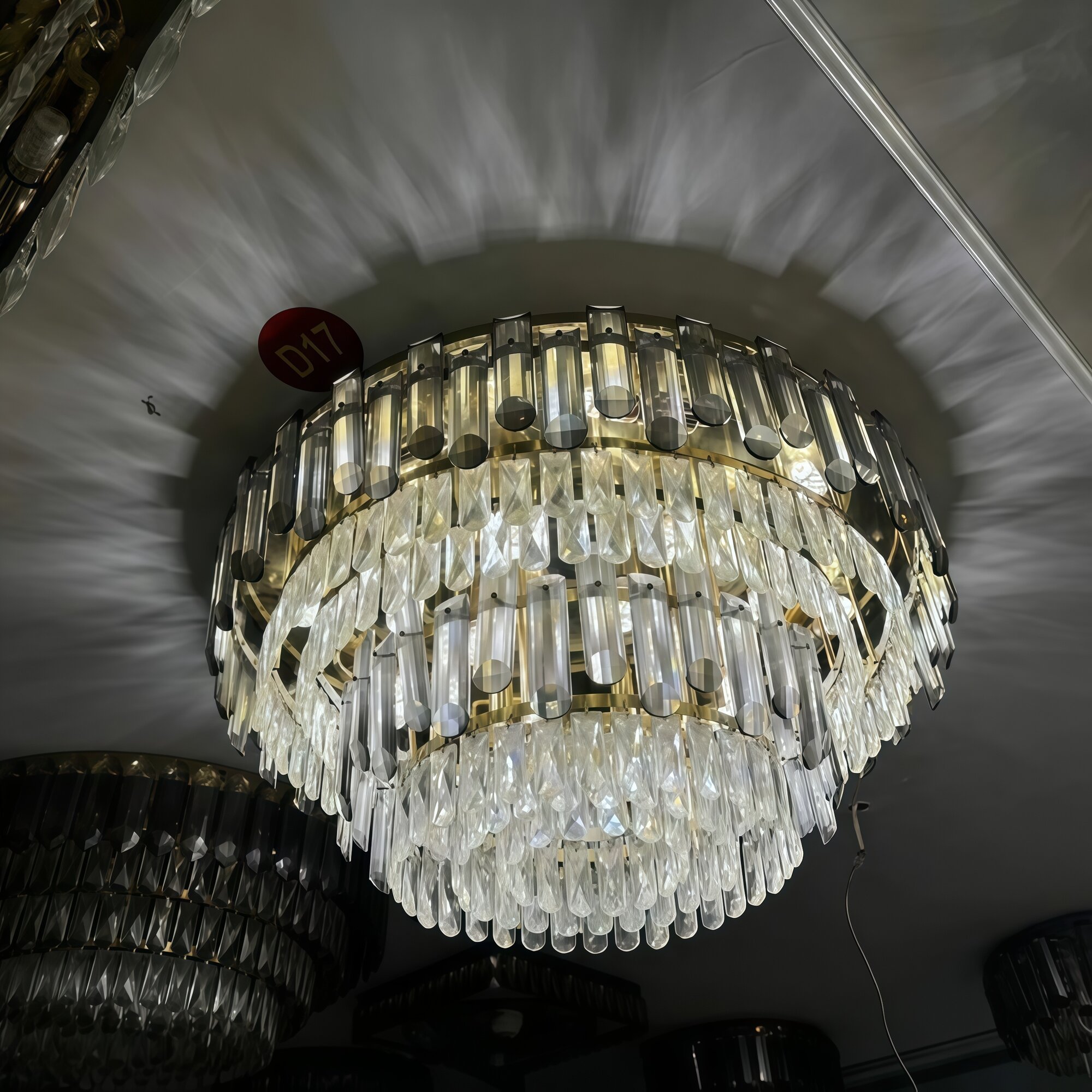 Люстра кристальная RUIXTIPAD 8250-80cm-2, E14, LED-совместимая, диаметр 80 см, для гостиной