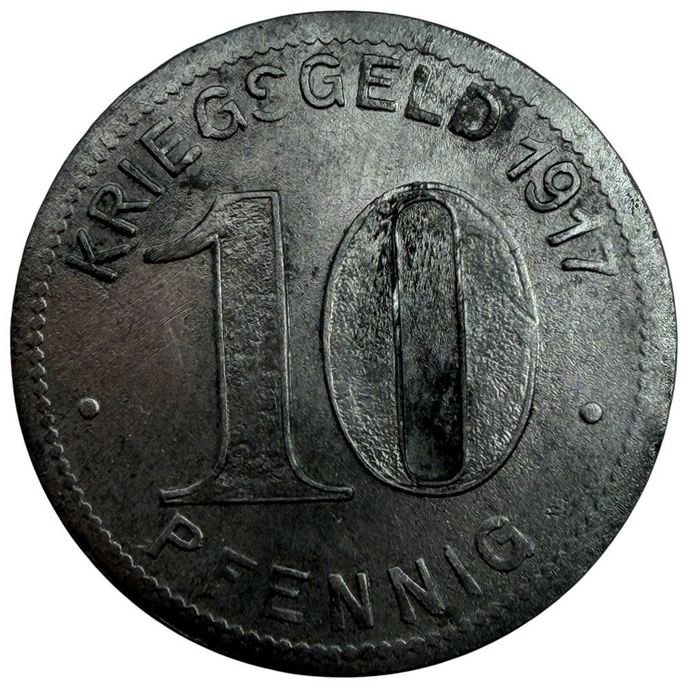 Германия, Германская империя, Эльберфельд 10 пфеннигов 1917 г. (Zn) (Лот №2)