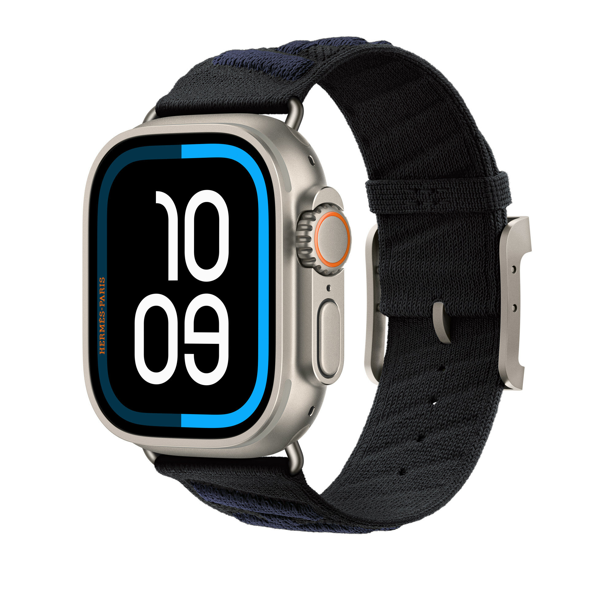 Часы Apple Watch Hermès Ultra 2 GPS + Cellular 49mm Titanium Case with Noir/Bleu Nuit En Mer
