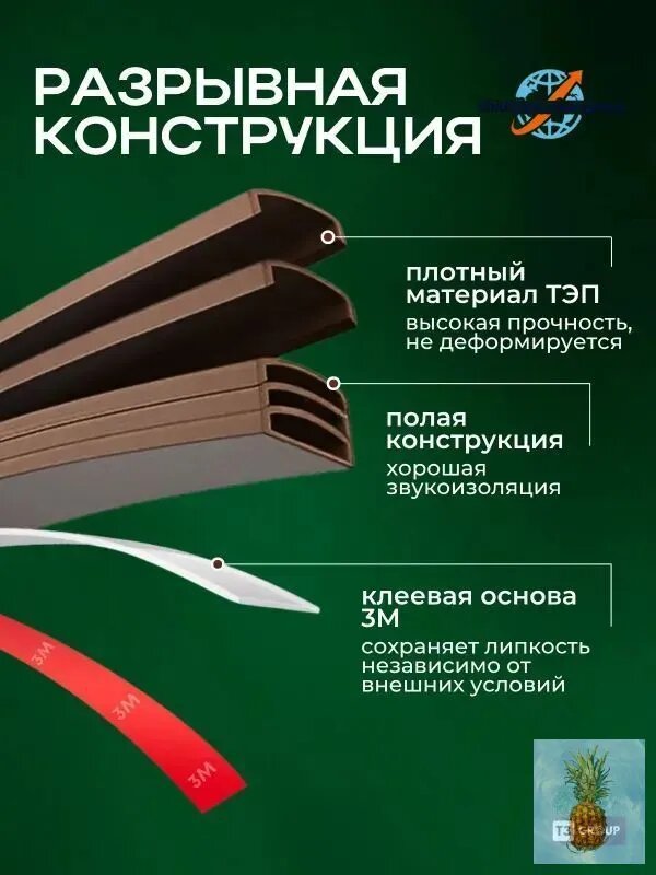 Уплотнитель универсальный 15 коричневый — фото 1