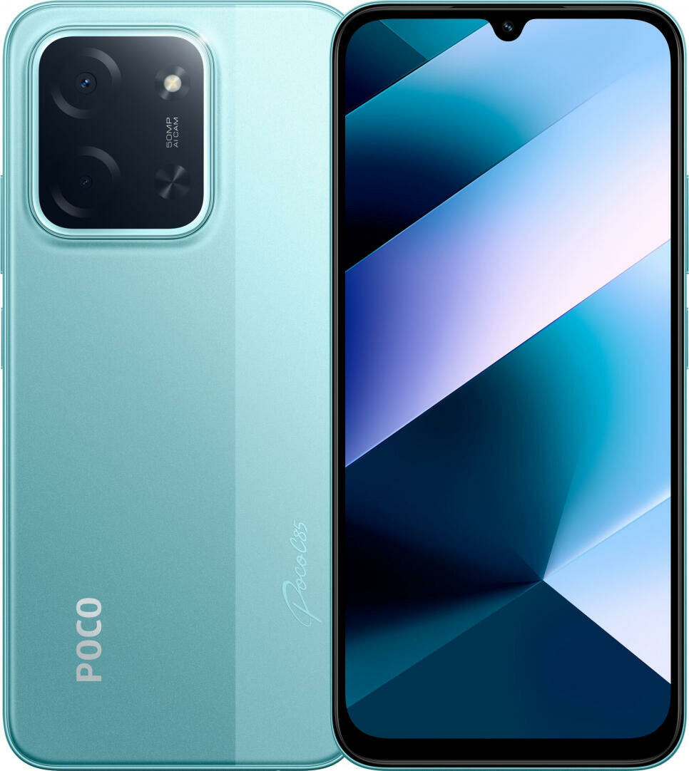 Смартфон Xiaomi POCO C85 4G LTE, 2 SIM, 6/128Gb, Green (Зеленый)