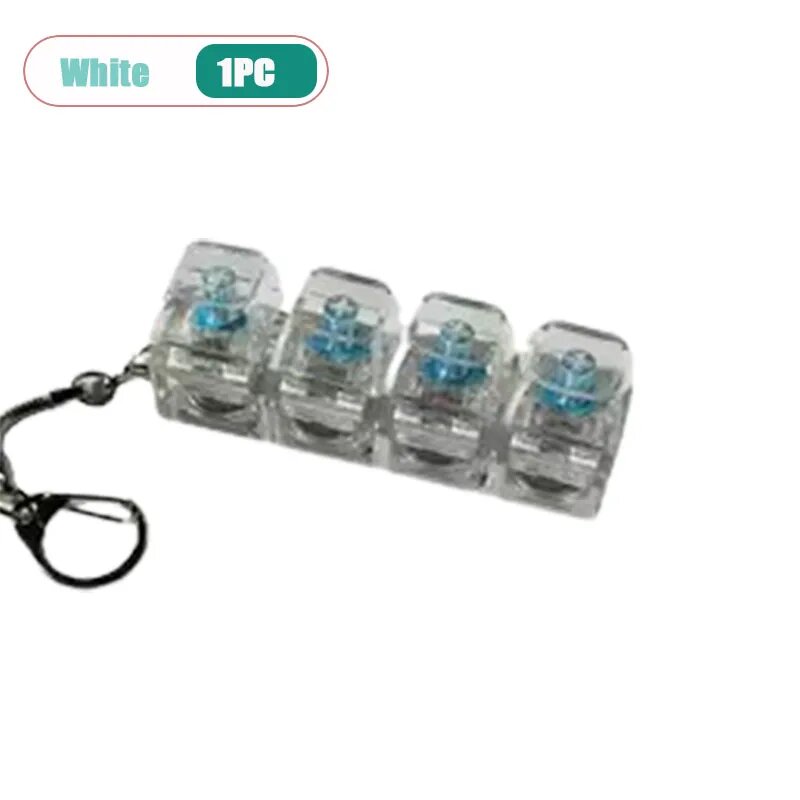 Силиконовый брелок-кликер в форме кошачьей лапки со светодиодом White-1PC