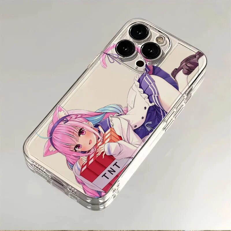 Милый аниме-чехол с изображением девушки-лисицы/кошки, прозрачный, тонкий, ударопрочный, для iPhone X XR SE 7/8 Plus 11-17 Pro Max