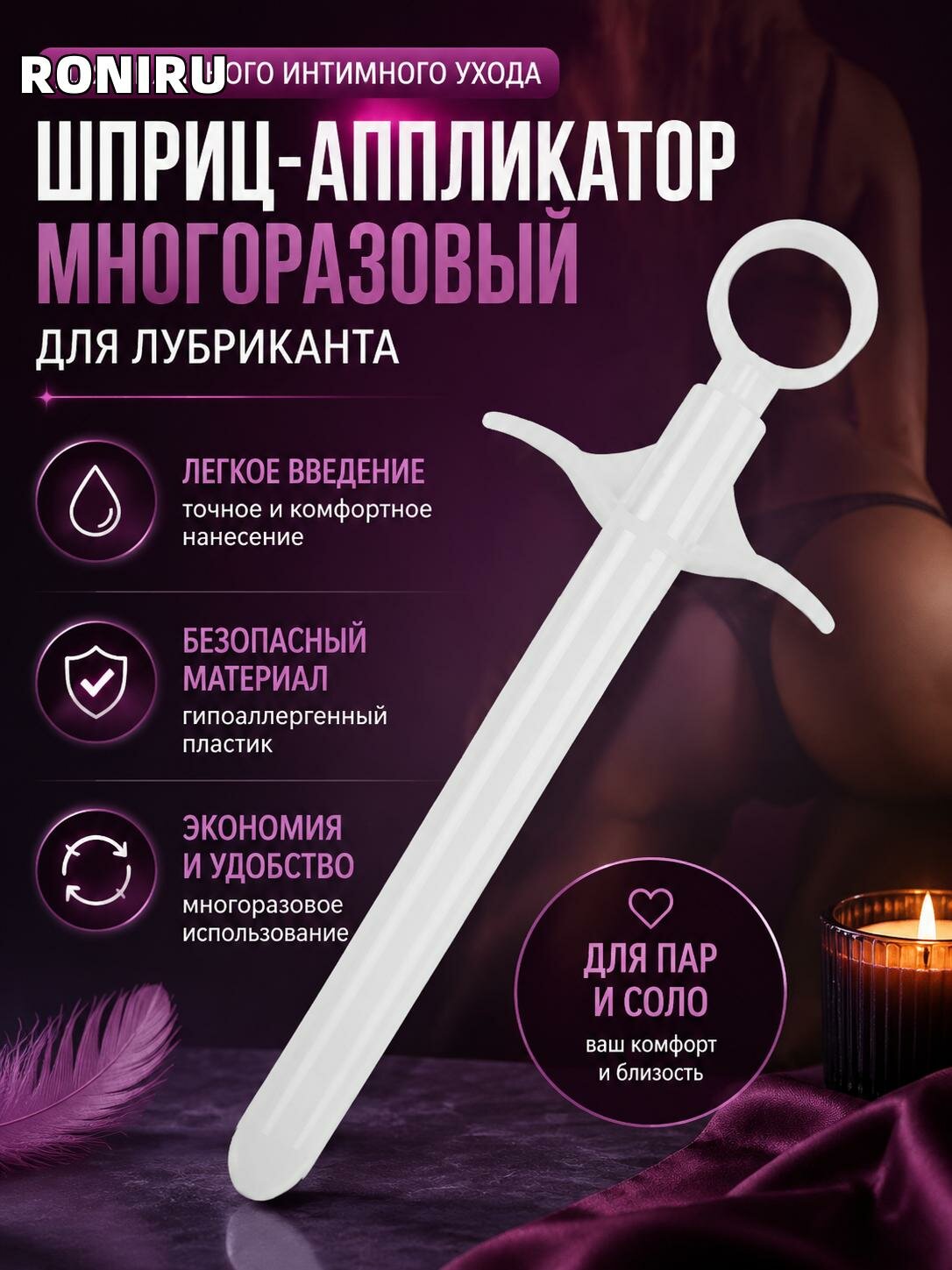 Многоразовый пластиковый шприц-аппликатор для анального лубриканта — удобный интимный аксессуар для пар и соло
