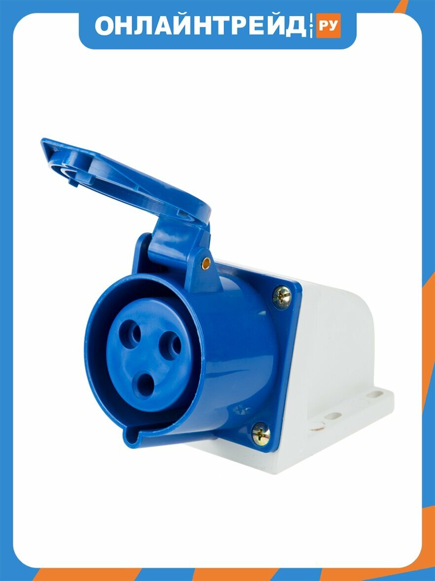 Розетка Rexant стационарная 123, 32А, 2Р+РЕ, 220В, IP44