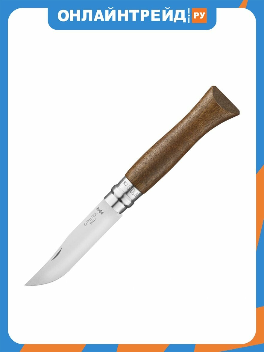Нож складной Opinel №9, нержавеющая сталь, ореховая рукоять в картонной коробке, 002425