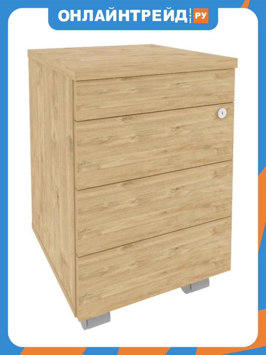 Тумба Riva CHAIR мобильная (TIP-ON) O. TM-3 TIP Тиквуд светлый 432*460*633 Onix