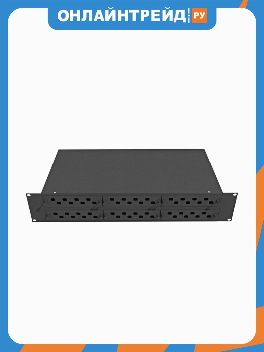 Кросс оптический Toplan , стоечный 19", 48 FC/ST адаптеров, 2U, черный (КРС-Top-2U-48FC/ST-BK)