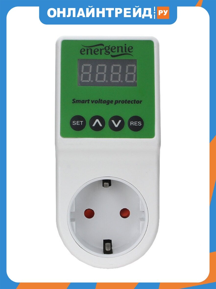 Реле напряжения Energenie EHB8-2 c дисплеем, белый