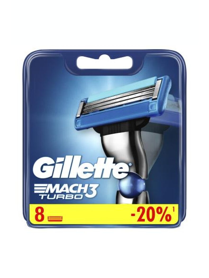 Сменные кассеты для бритья Gillette Mach3 Turbo, 8 шт