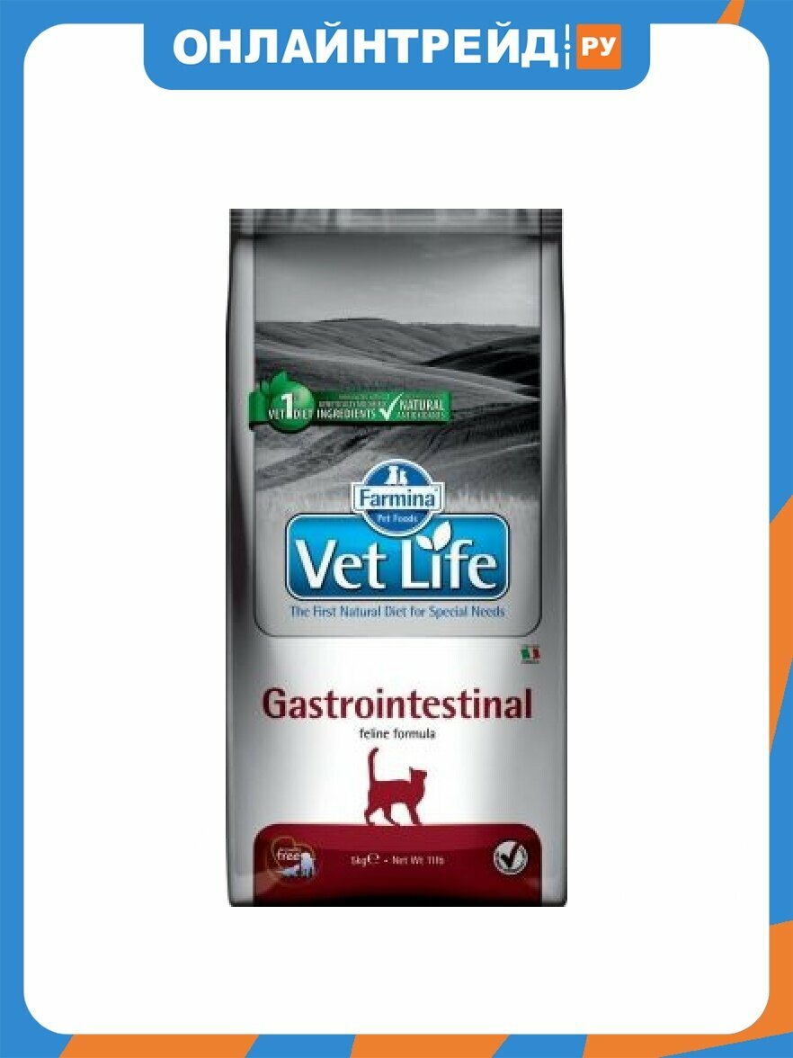 Корм сухой Farmina Vet Life Gastrointestinal, для кошек, 10 кг