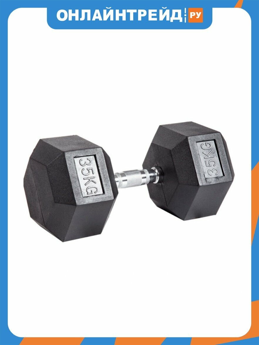 Гантель неразборная Victoryfit гексагональная 35 кг