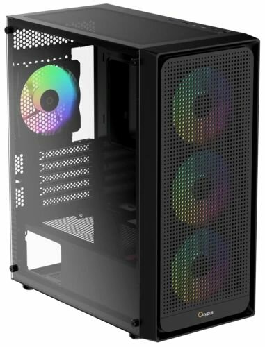 Компьютерный корпус Ocypus Gamma C50 BK ARGB (Gamma-C50-BKG400XX-GL) черный - Mini Tower, Micro-ATX, USB 3.2 Gen 1 Type-A