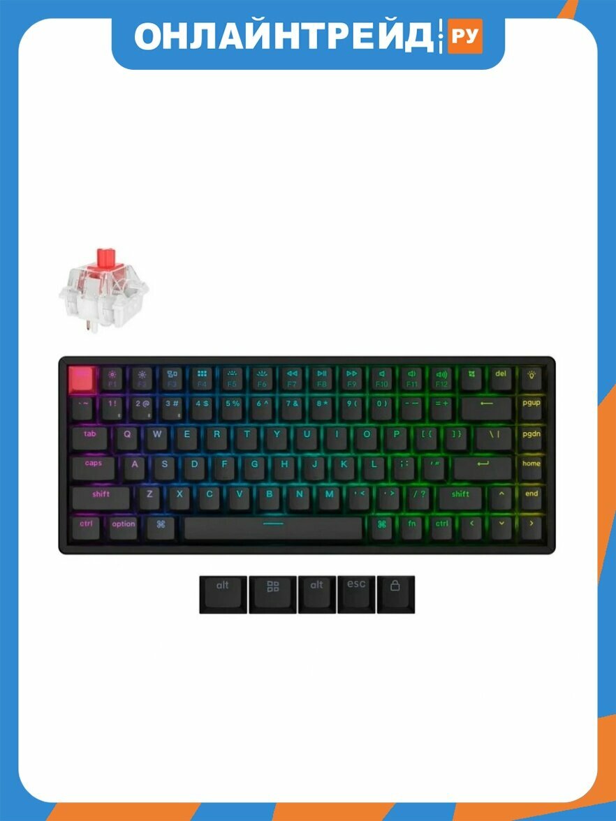 Клавиатура беспроводная Keychron QMK K2V3, 84 клавиши, RGB подсветка, Red Switch