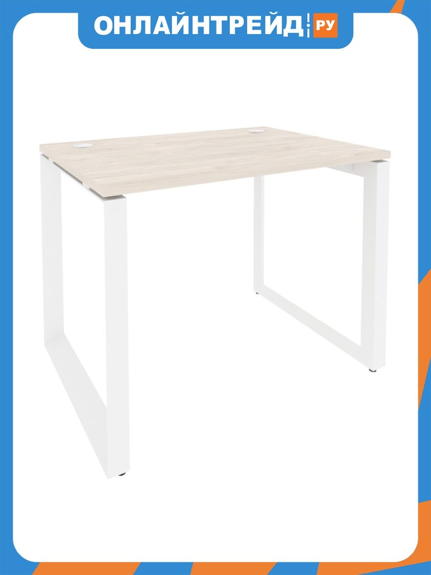 Стол рабочий Riva CHAIR на О-образном м/к O. MO-SP-1.7 Денвер светлый/Белый металл 980*720*750 Onix