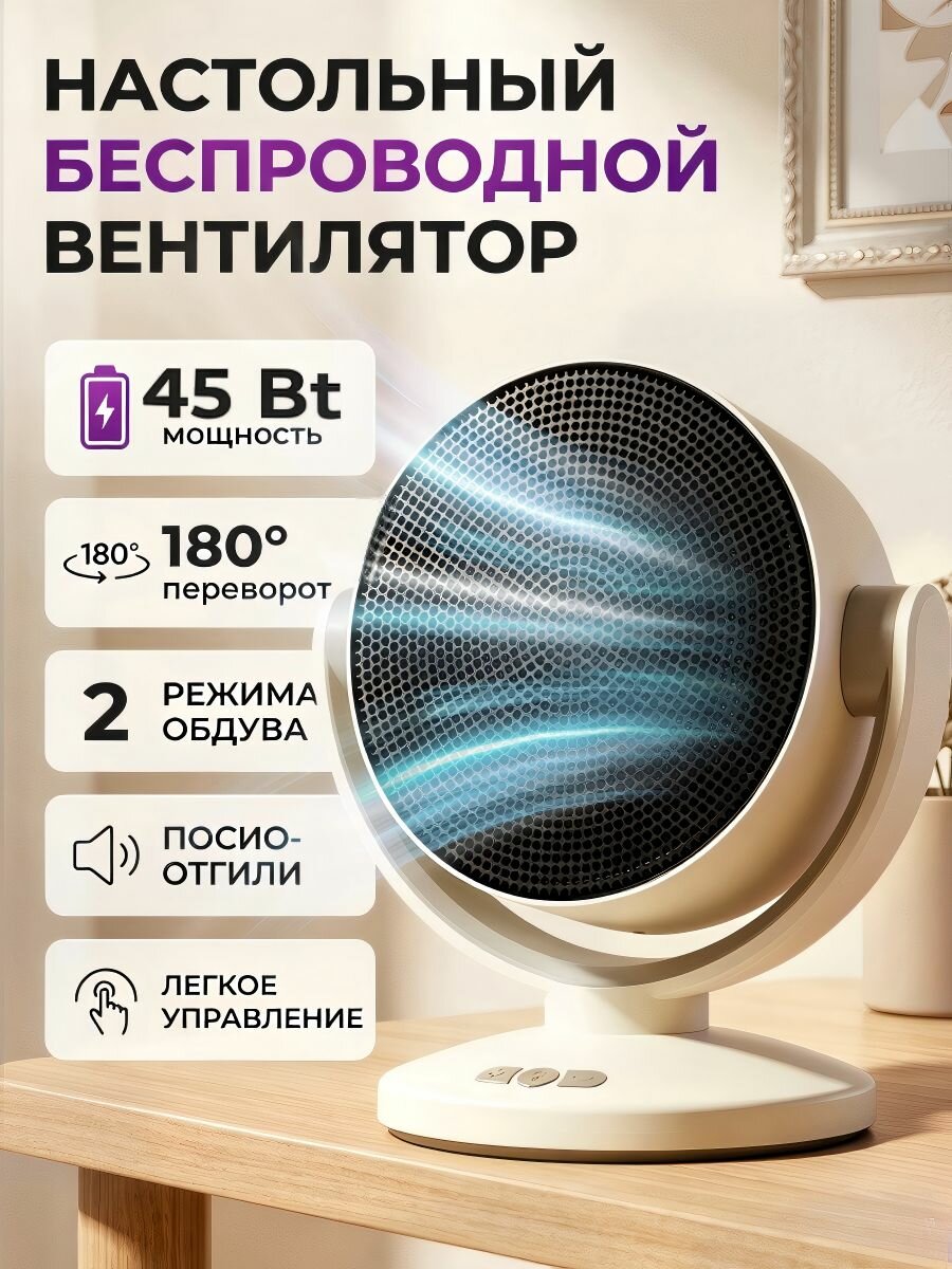 Вентиляторы, Портативный настольный вентилятор USB Type-C, тихий мини для дома и офиса