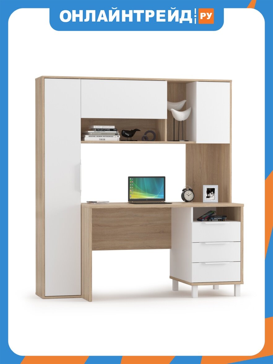 Стол письменный Mobi Комфорт 12.95 цвет дуб сонома/белый