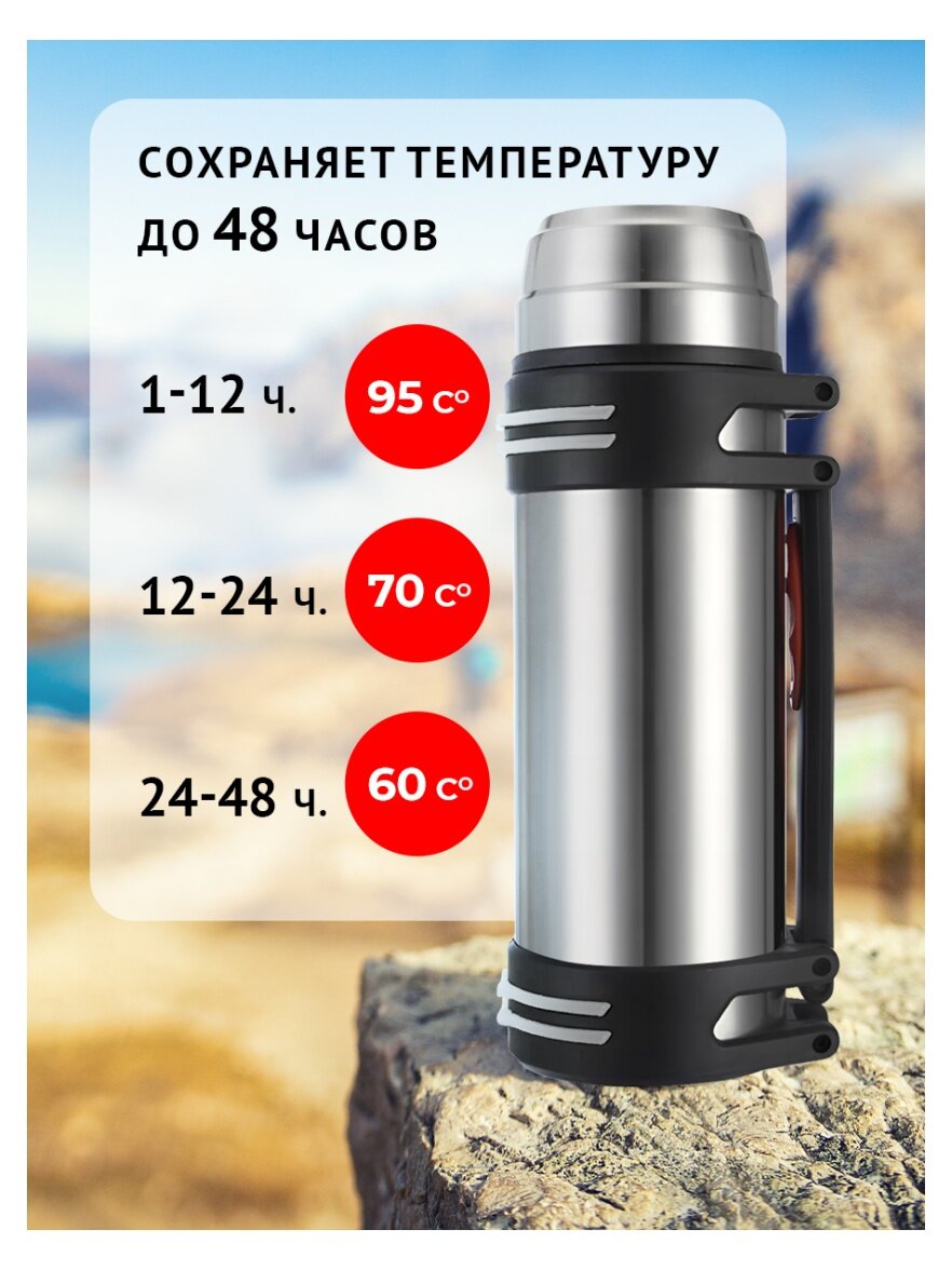 Термос Getactive hott 2000ml silver (L-200NGL-S) — фото 1