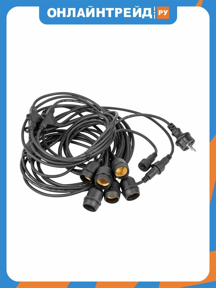 Гирлянда для освещения теплиц Uniel UDL-K230 6/E27/5M IP54 BLACK BELT-LIGHT GREENHOUSE