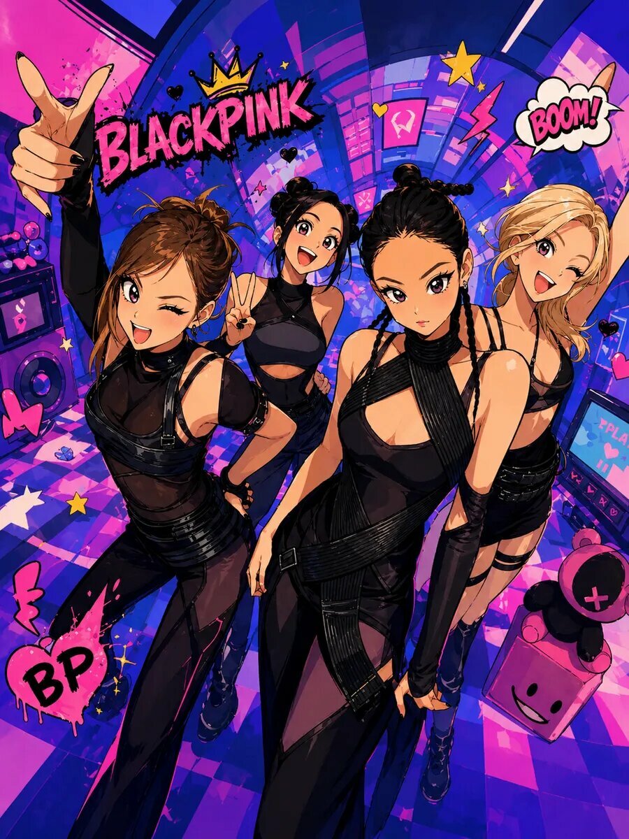 Картина по номерам на холсте Девушки Blackpink 40*50 см