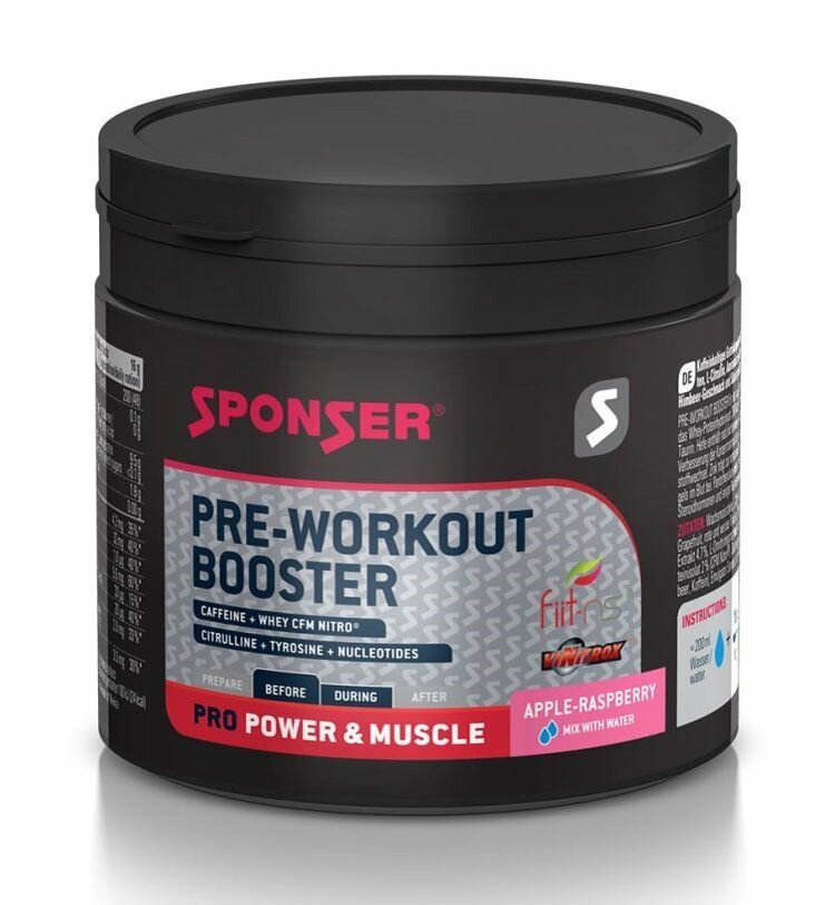 Пре-Воркаут Бустер/PRE WORKOUT BOOSTER Sponser(256 гр.), Яблоко-Малина