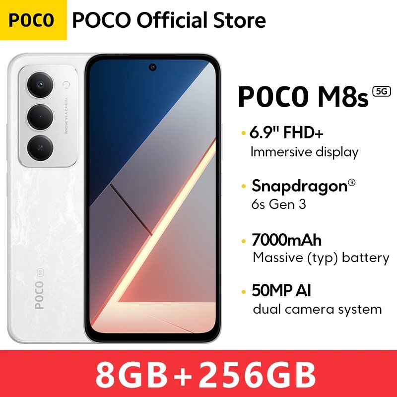 Смартфон Poco M8s 5G, 8/256ГБ, global