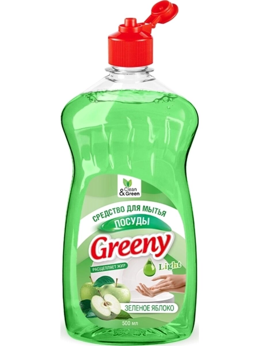 Средство для мытья посуды Clean&Green Greeny Light "Яблоко" 500 мл CG8520