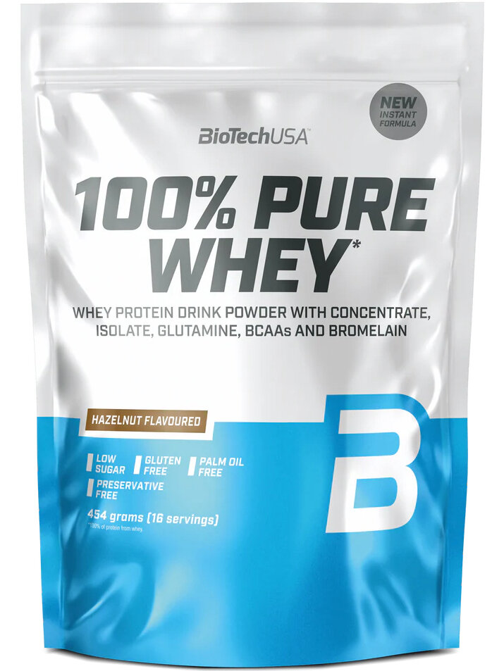 Сывороточный протеин BioTechUSA 100% Pure Whey 454 г, Лесной орех