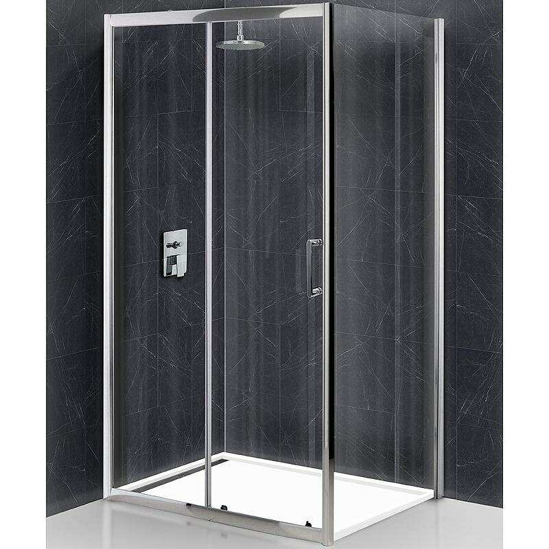 Душевой уголок BelBagno Uno 100х80 UNO-195-AH-1-100 80-C-Cr профиль Хром стекло прозрачное