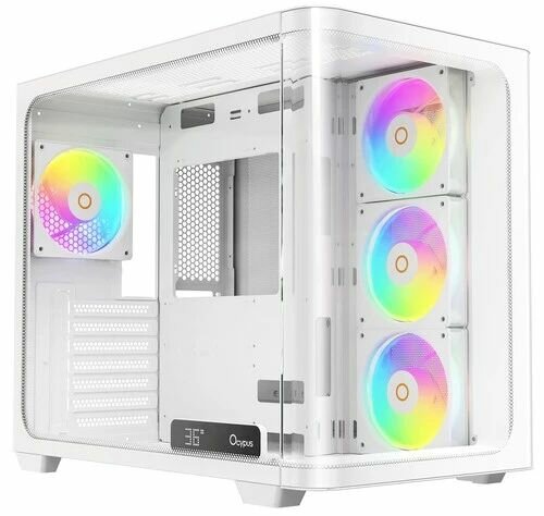 Компьютерный корпус Ocypus Iota C70 Curve ARGB (Iota-C70-WHD400CD-GL) белый - Midi Tower, ATX, USB 3.2 Gen 1 Type-A, USB 3.2 Gen 1 Type-C