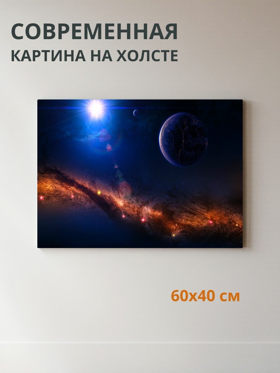 Картина на холсте Галактика и планеты 60x40 см