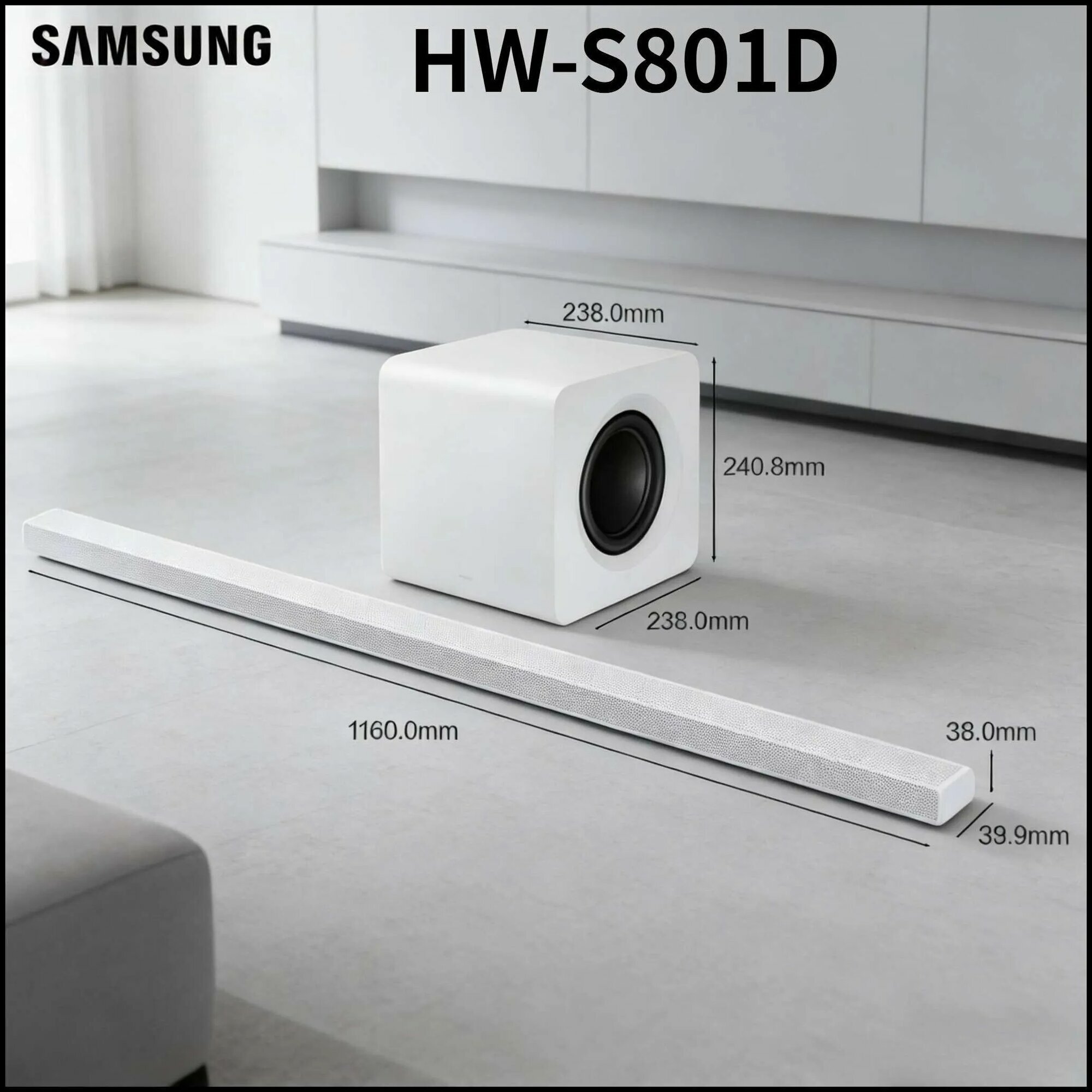 Саундбар Samsung HW-S801D, AirPlay, Bluetooth, Wi-Fi, беспроводная связь
