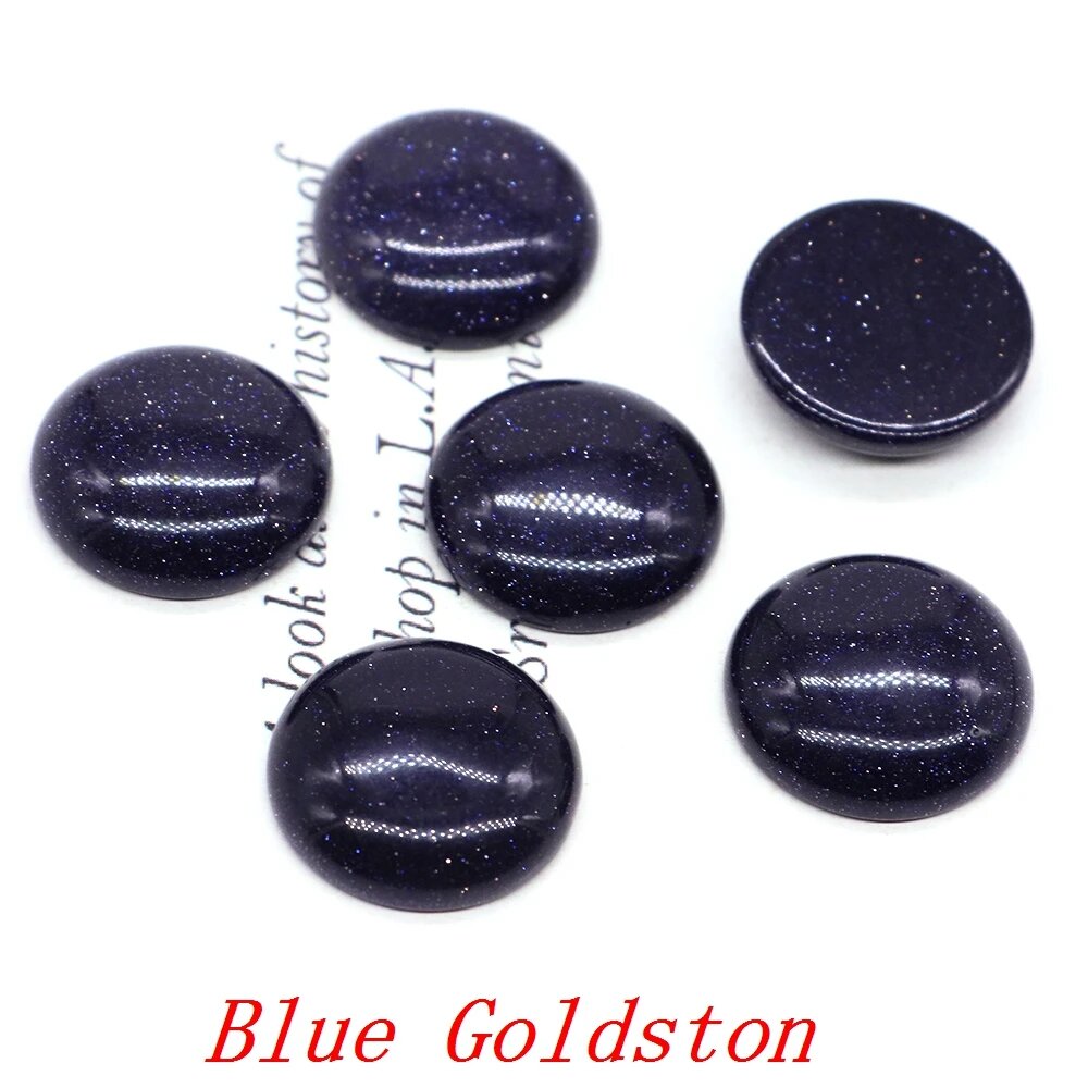 Кабошоны из агата 5 шт, 6-25 мм Синий, 10mm (5pcs), Blue Goldston