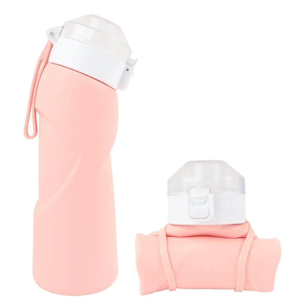 MEROCA Силиконовая бутылка для воды 1л pink