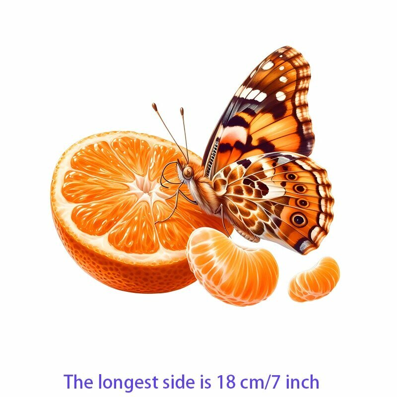 Термонаклейки Fruit Butterfly для одежды Оранжевый, TY271-6