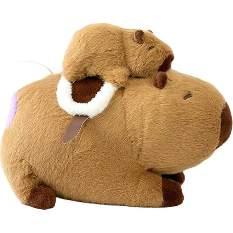 Игрушка-капибара унисекс Little Cucu, Capybara Mother and Baby Pulling Ropes to Climb Up, 30CM EU